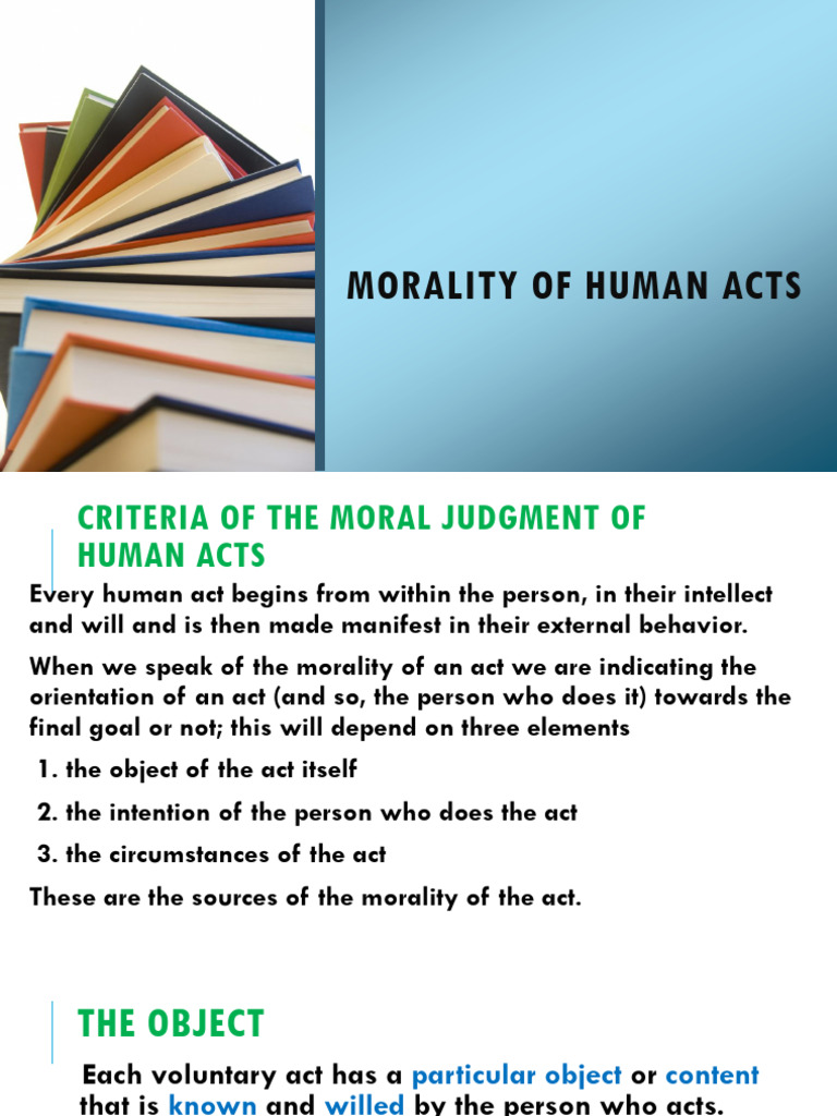 PoE 2. Morality of Human Acts | PDF | Intention | Morality