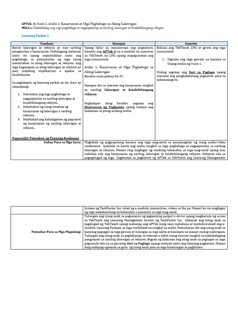 LP 2 - Unit 2 | PDF