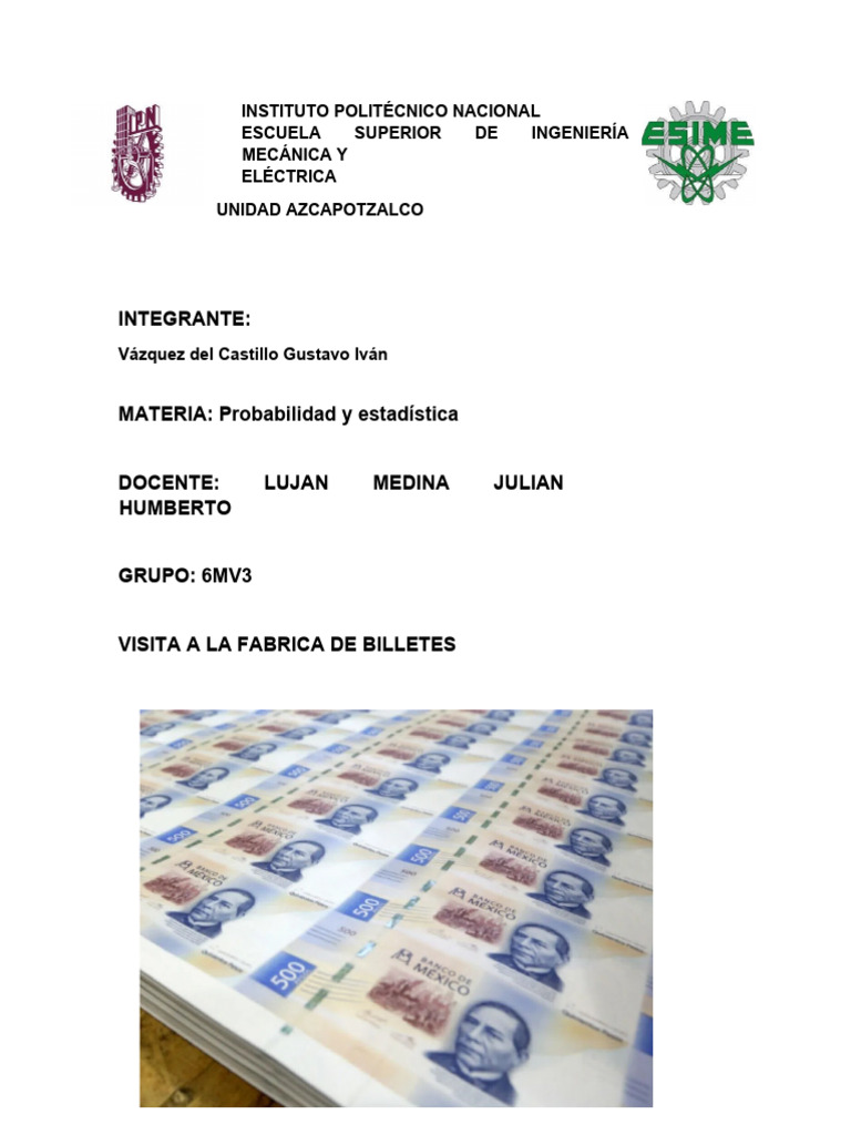 Reporte de Fabrica de Billetes - VCGI | PDF | Bancos | Moneda