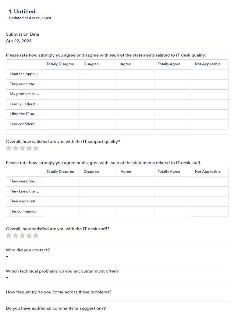 IT Support Quality Survey Feedback | PDF