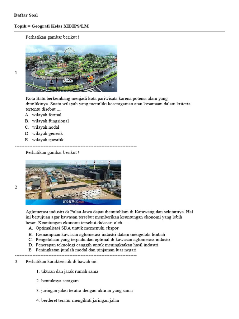 Soal Pas Geo XII 2021 | PDF | Bisnis | Sains & Matematika