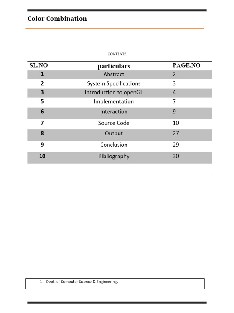 Color Combination Computer Graphics Project Using OpenGL Report | PDF | Shader | Computing