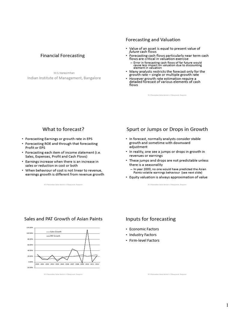 Financial Forecasting Guide | PDF | Valuation (Finance) | Forecasting