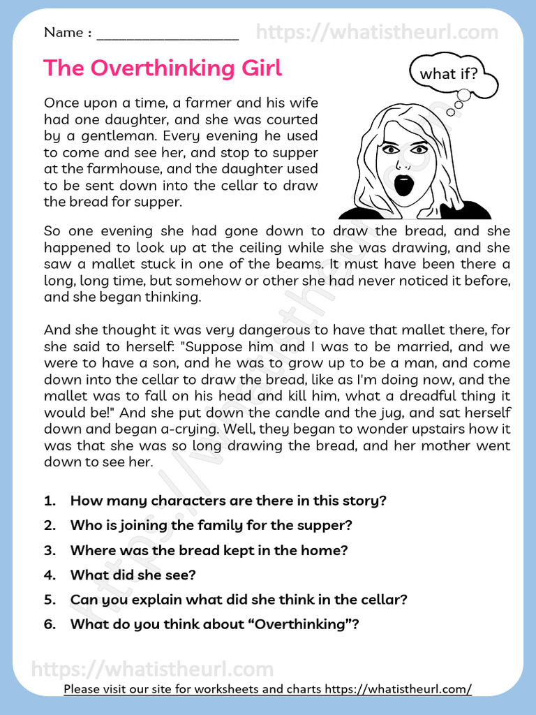 The Overthinking Girl Reading Comprehension | PDF