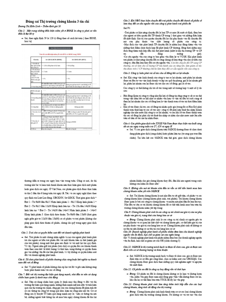 T NG H P Đúng Sai TTCK 3TC 12 | PDF
