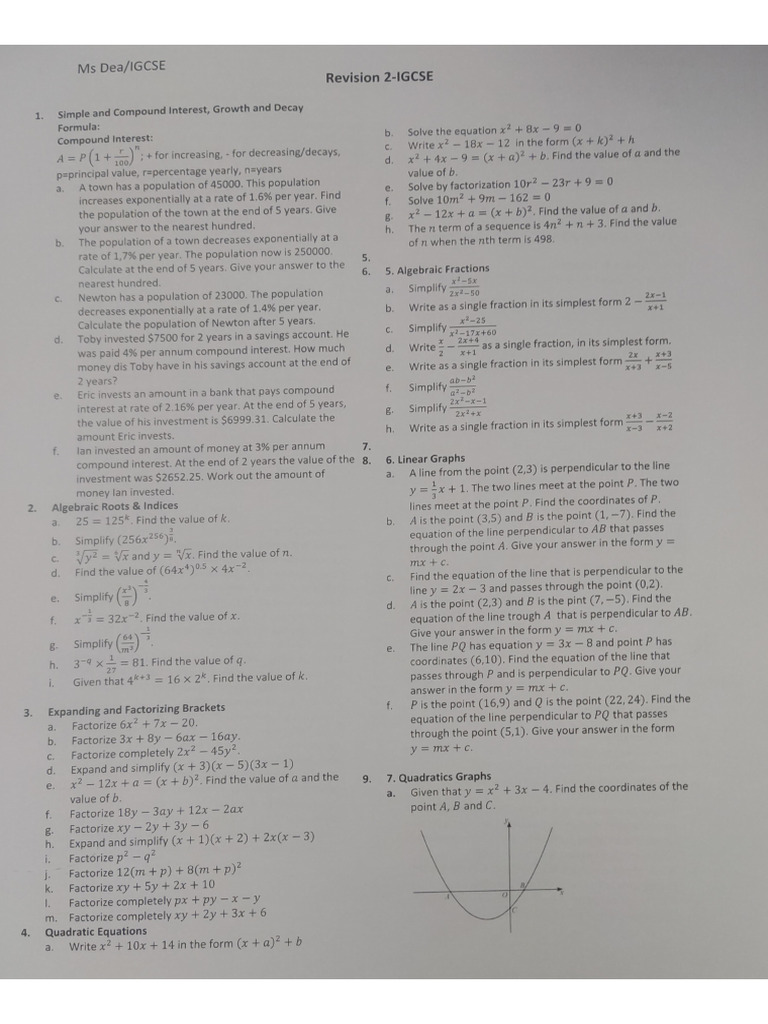 Revision 2 math | PDF