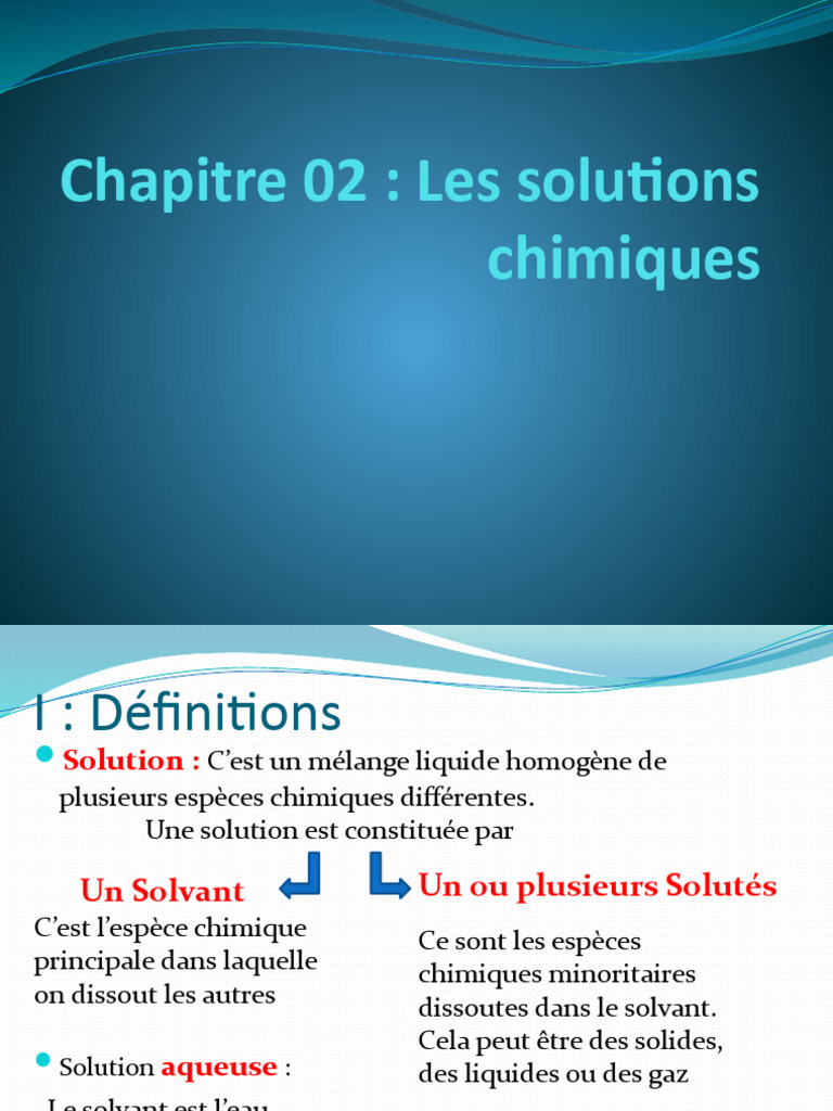 Solutions chimiques et leur préparation | PDF | Solvant | Ion