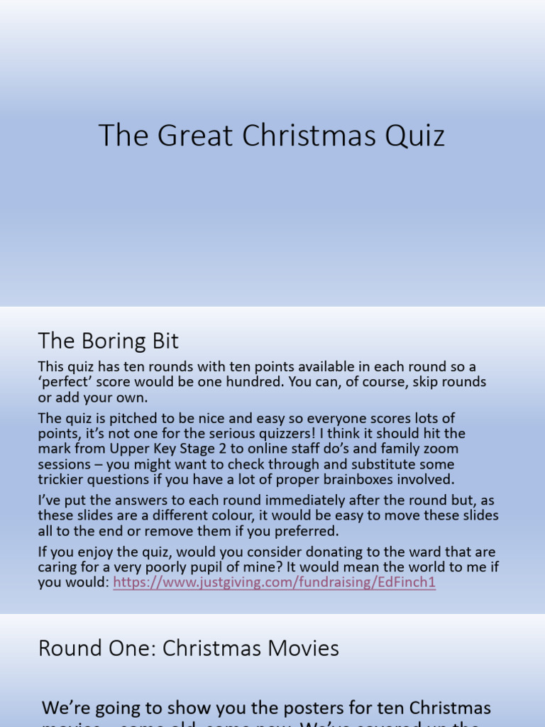 Fun Christmas Quiz for All Ages | PDF | Christmas | Santa Claus