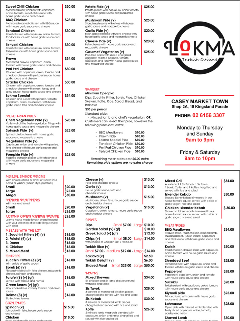 Lokma Menu 2023 | PDF