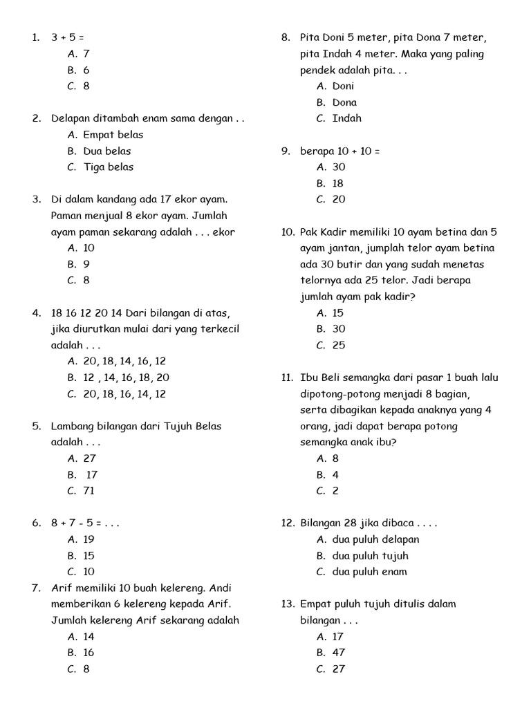 Hitung Benda Lebih dari 20 | PDF