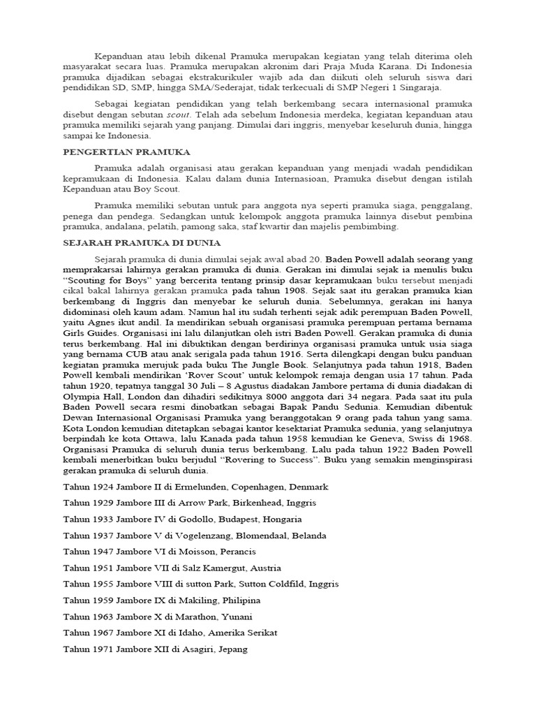 Pramuka Dek Tut | PDF