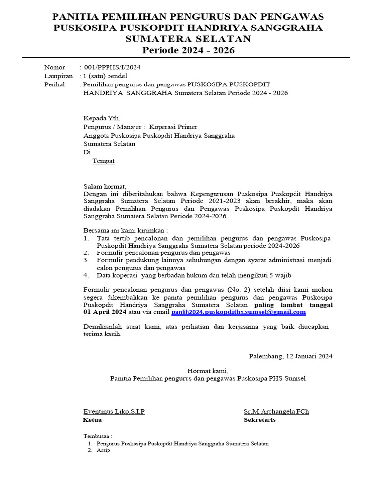 Pemilihan Kepengurusan PHS 2024 - 2026-1 | PDF