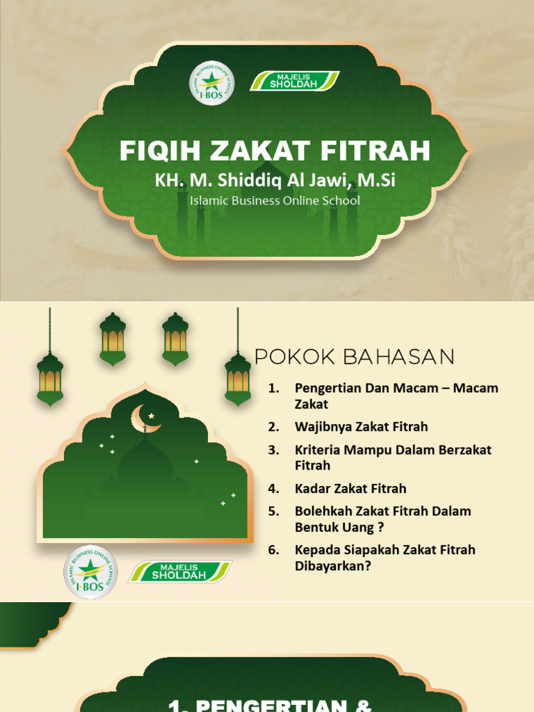Fiqih Zakat Fitrah - KH Muhammad Shiddiq Al Jawi | PDF