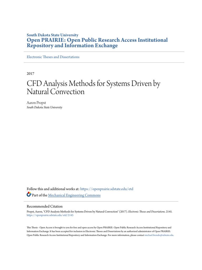 CFD Analysis Methods For Systems Driven by Natural Convection | PDF ...