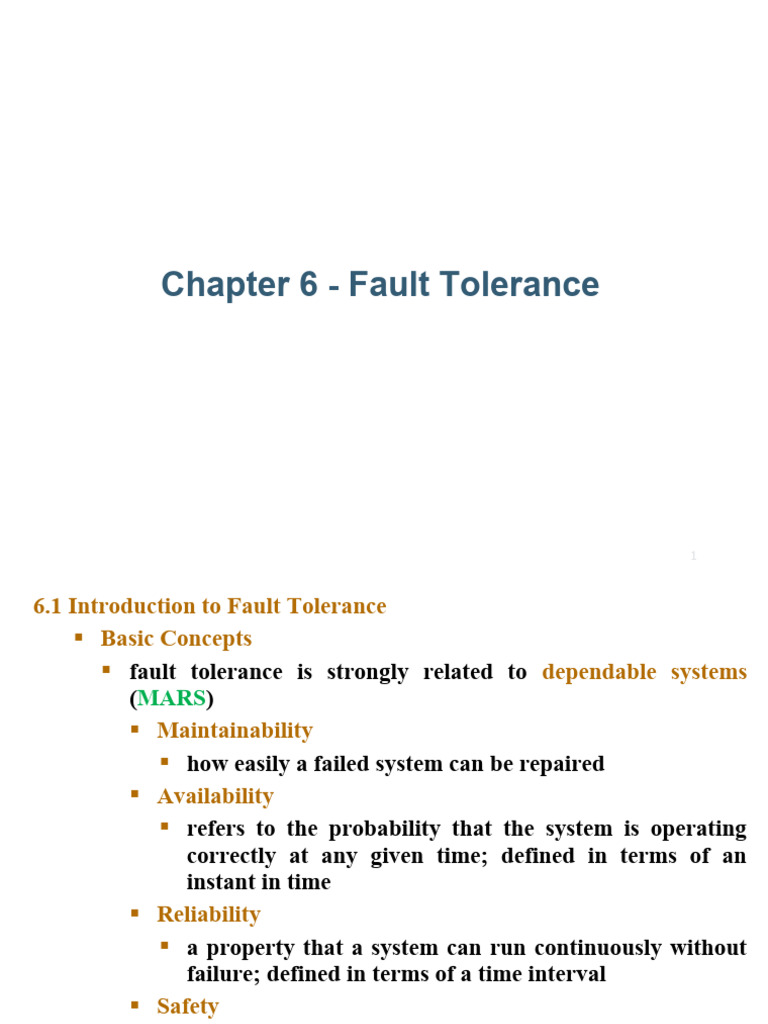 Chapter 06 Fault - Tolerance | Download Free PDF | Transmission Control ...