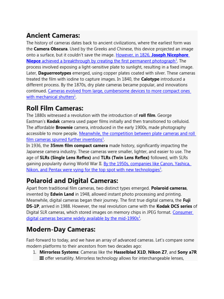 Ancient Cameras | PDF | Camera | Charge Coupled Device