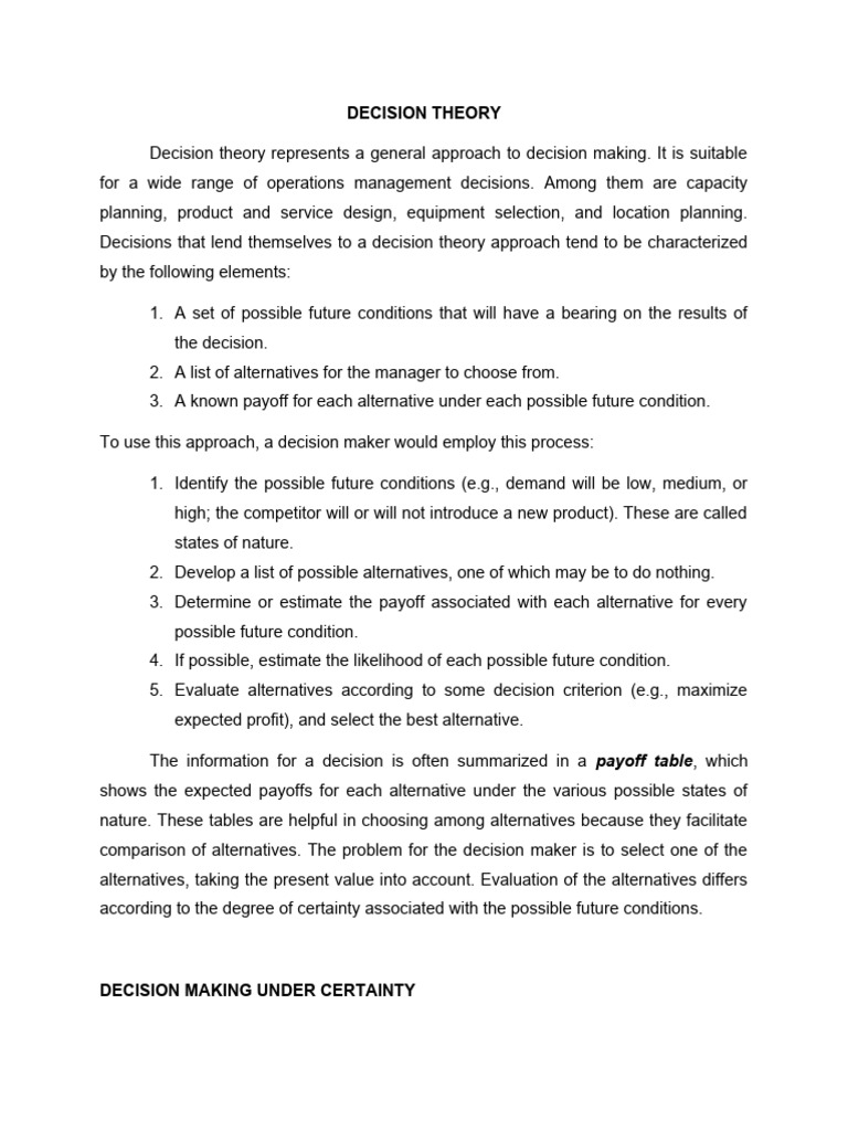 Activity6 Decision Theory | PDF | Applied Mathematics