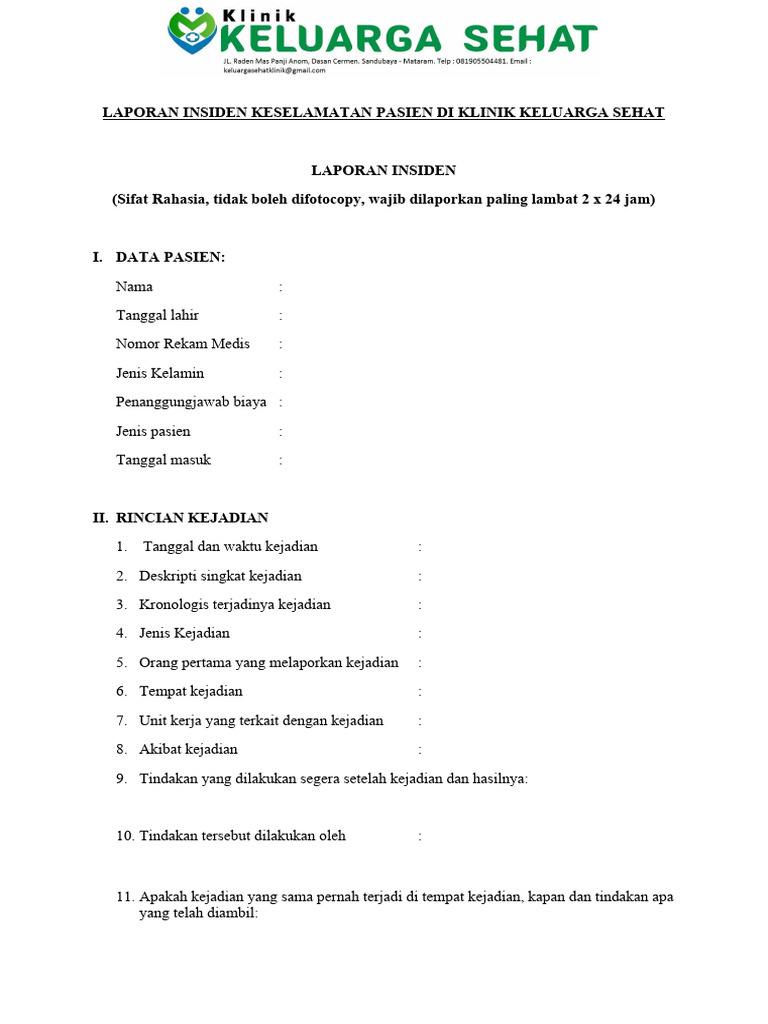 Formulir Laporan IKP | PDF