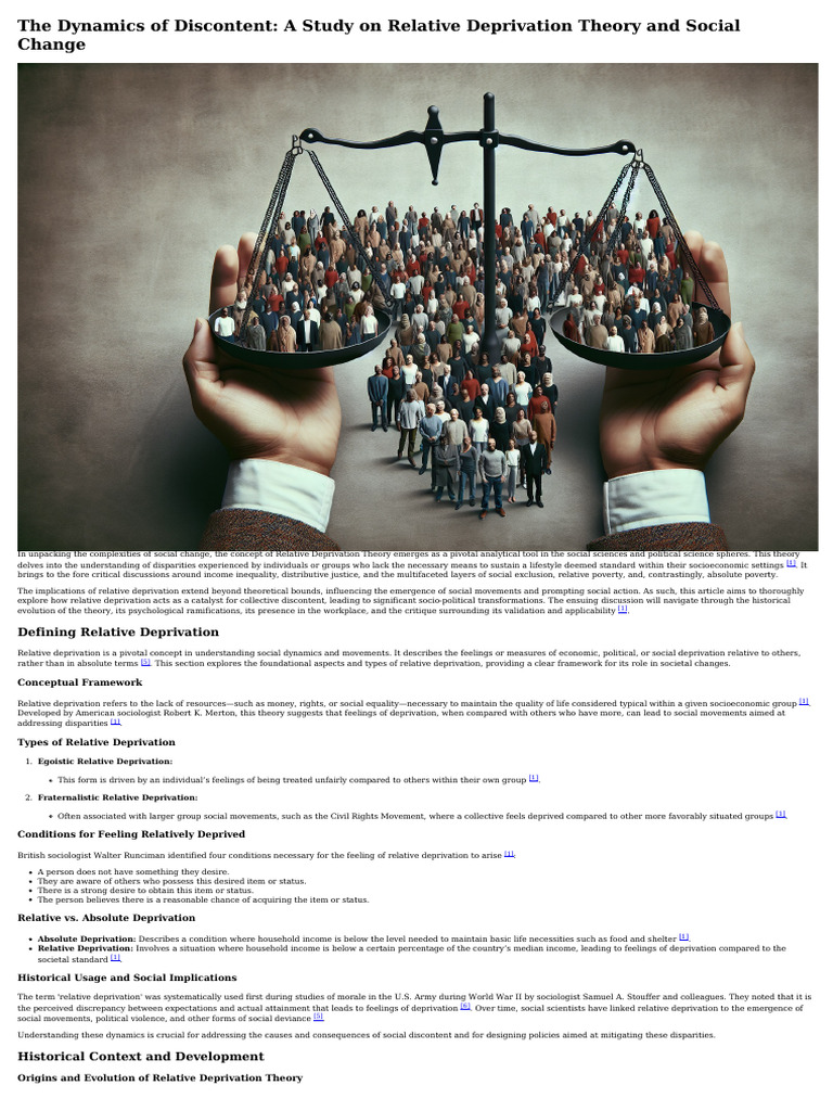 The Dynamics of Discontent - A Study On Relative Deprivation Theory and ...