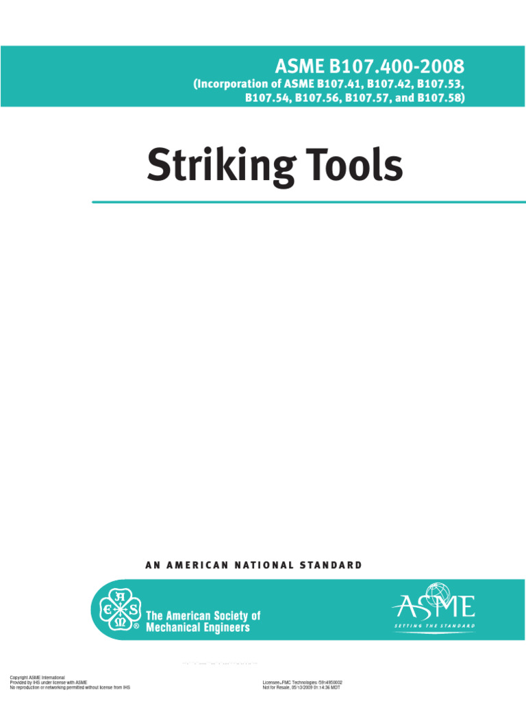 Striking Tools: ASME B107.400-2008 | PDF | Hammer | Patent