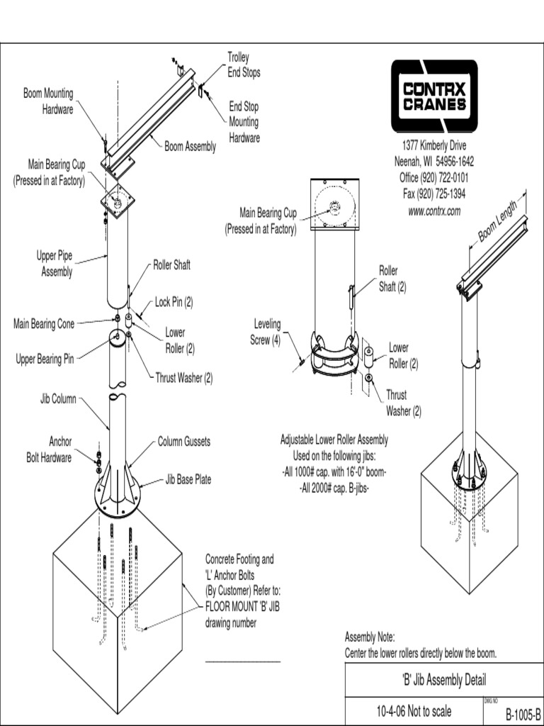 Om Le NG TH: 'B' Jib Assembly Detail B-1005-B 10-4-06 Not To Scale ...