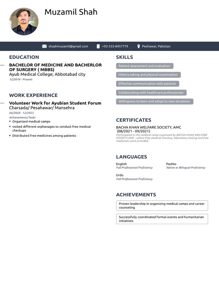 Muzamil's Resume | PDF
