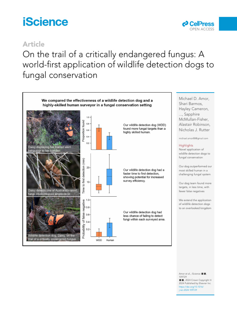 Detection Dog Research Paper - On The Trail of A Critically Endangered ...
