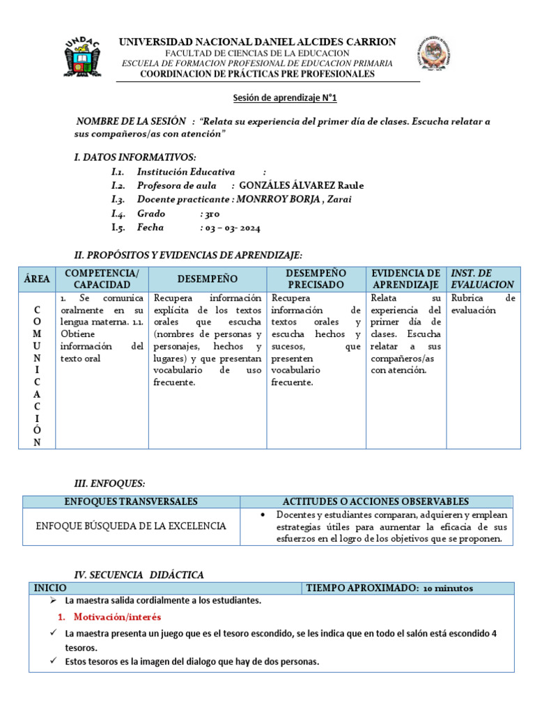 Sesi-N Comunicaci-N Culminado | PDF | Evaluación | Aprendizaje