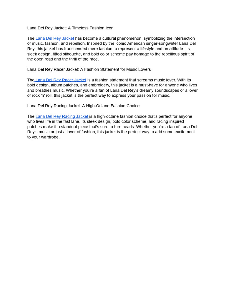 Lana Del Rey Jacket | PDF | Art | Poetry