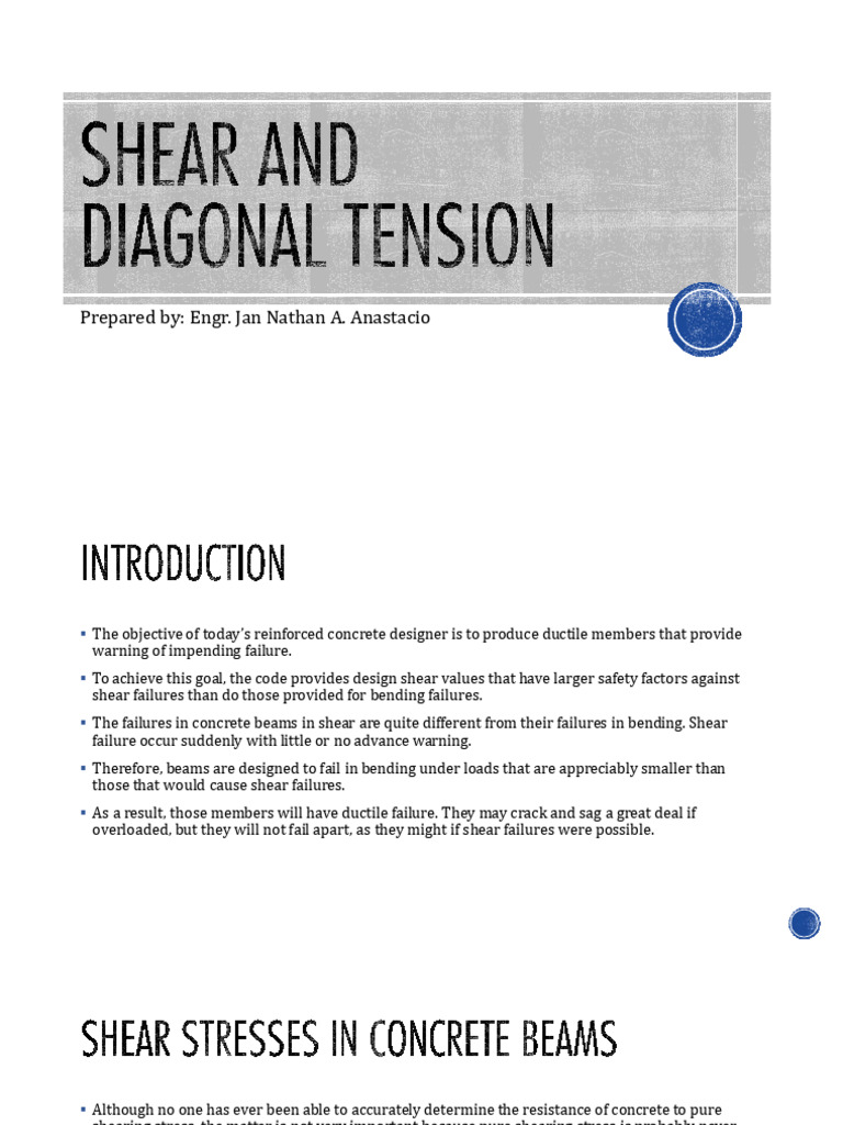 CE135 - 6. Shear and Diagonal Tension | PDF | Reinforced Concrete ...