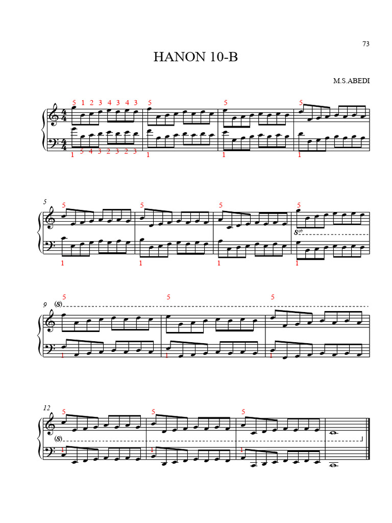 73 Hanon 10-B | PDF