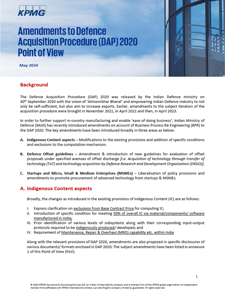 KPMG's Point of View On Amendments To DAP 2020 - May 2024 | PDF ...