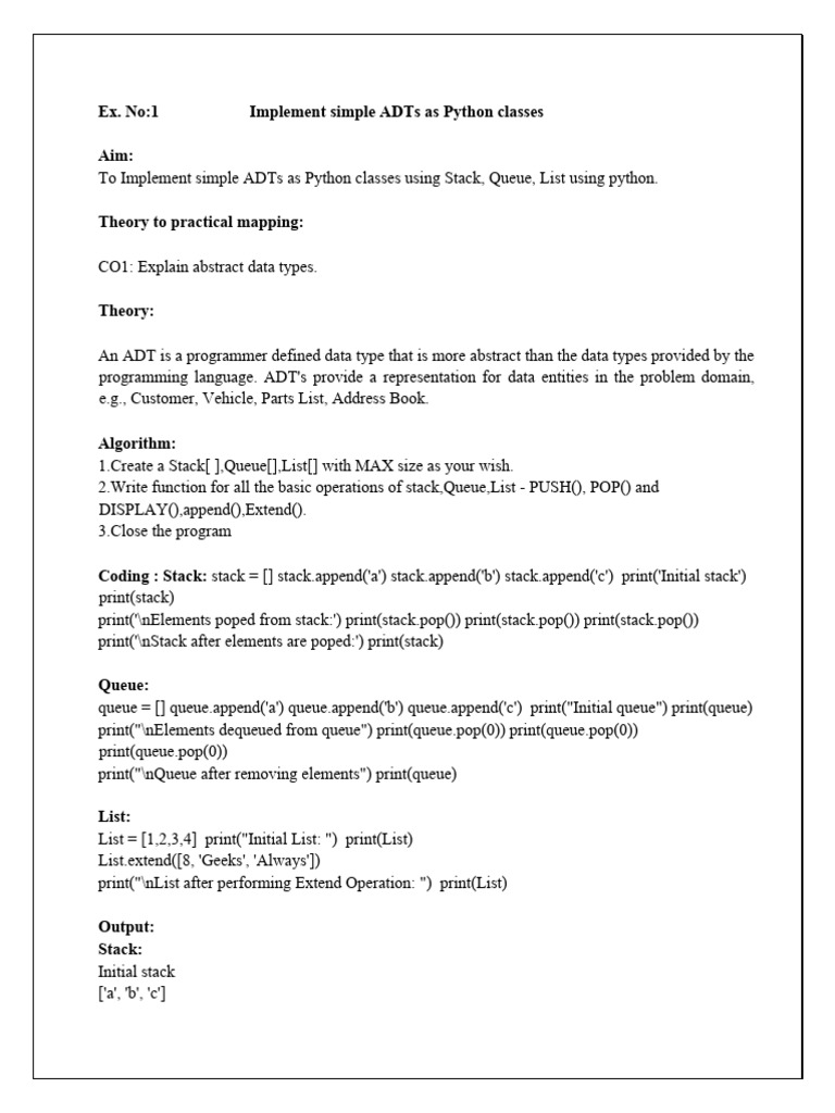 Ad3271 Data Structure Design Lab Editted Pdf Queue Abstract Data Type Computing
