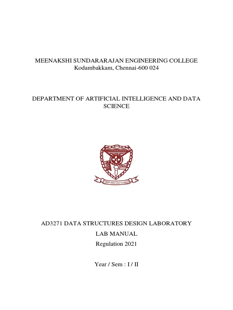 Ad3271 - Data Structure Design Lab - Final | PDF | Queue (Abstract Data ...