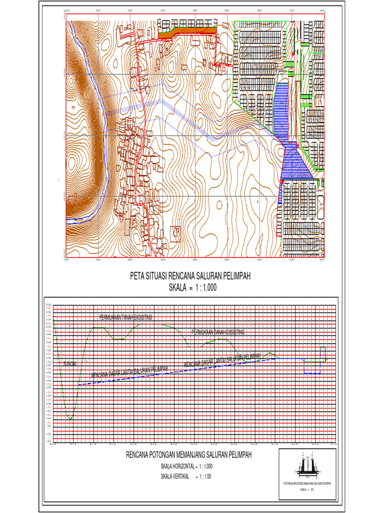 PETA SITUASI DAN SALURAN PELIMPAH 29 03 2023-Model | PDF