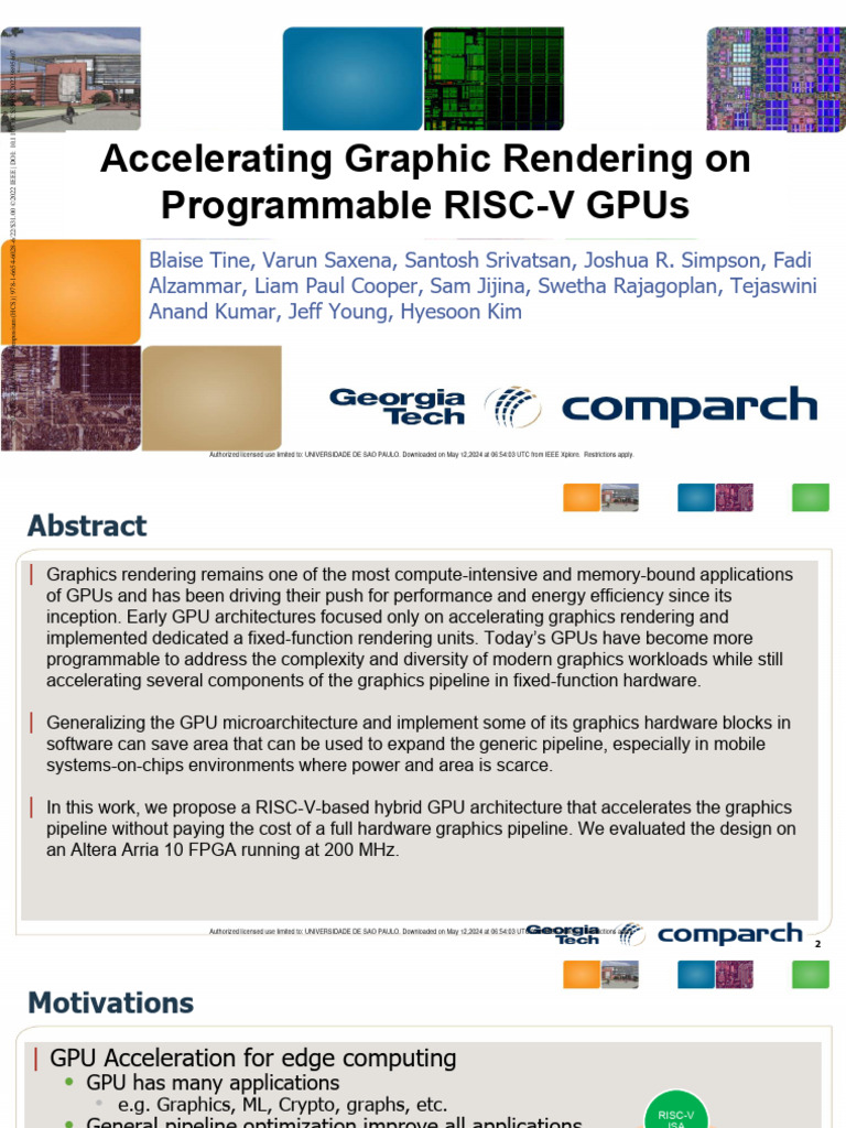 Accelerating Graphic Rendering On Programmable RISC-V GPUs | PDF | Shader | Graphics Processing Unit