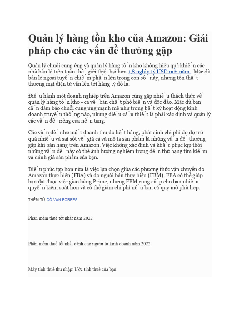 Amazon Inventory Management (1) | PDF