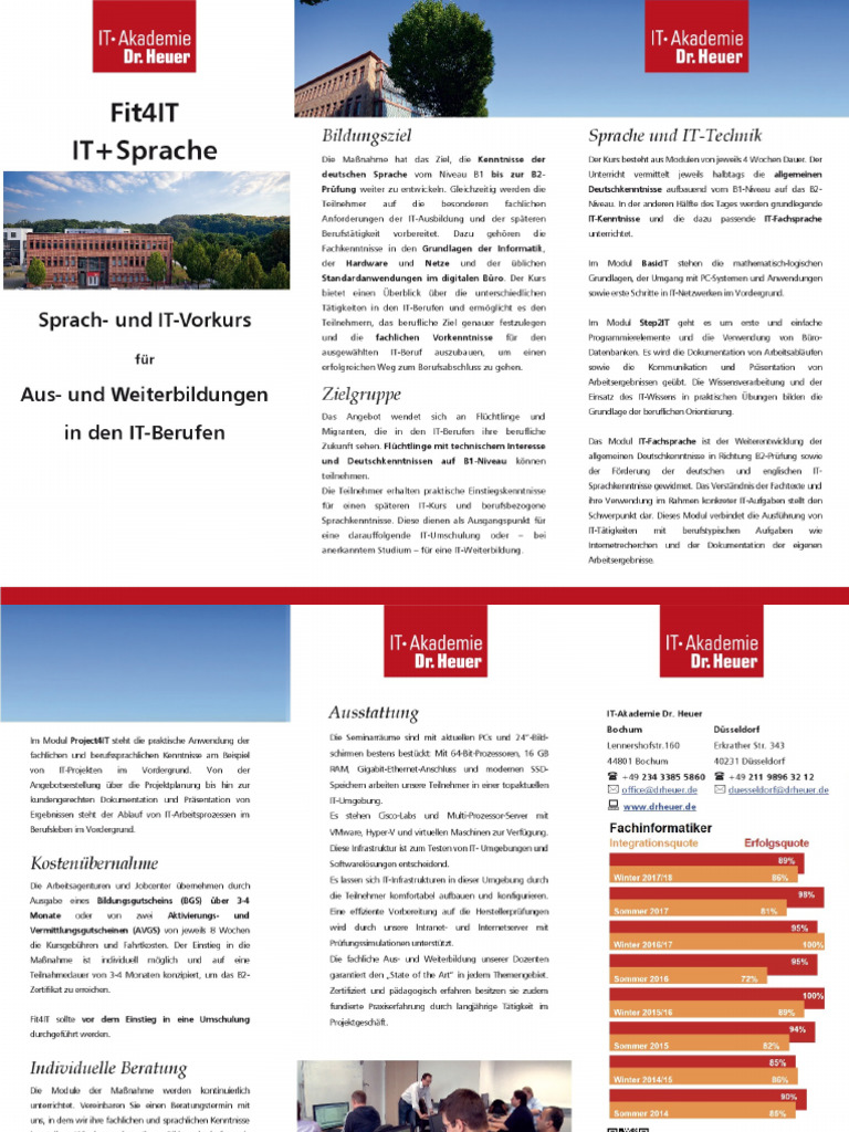 Fit4IT - Flyer - IT-Akademie DR Heuer | PDF