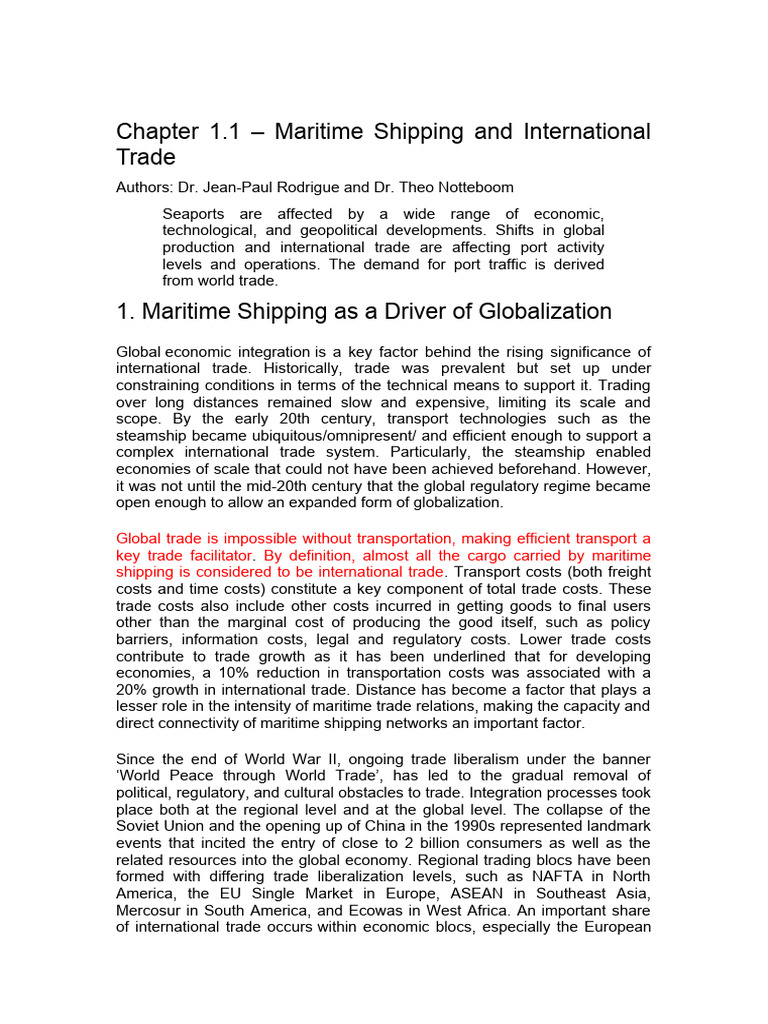 Port and Maritime Supply Chain | PDF | Supply Chain | Logistics