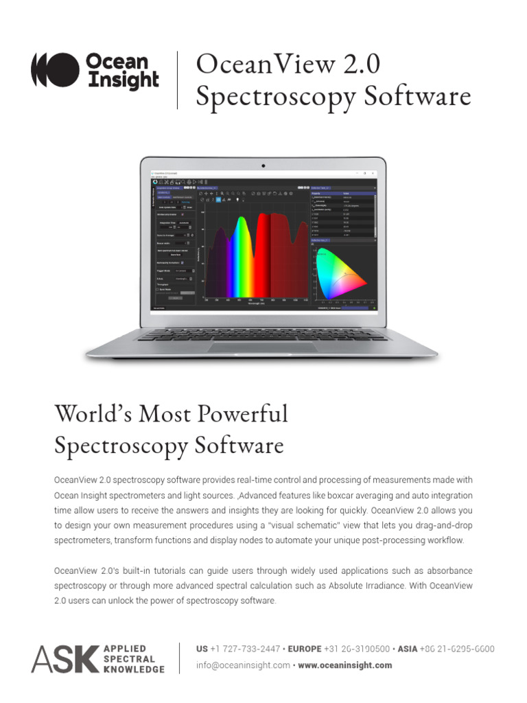 OceanView2.0 - Product Sheet | PDF | Spectroscopy | Computing