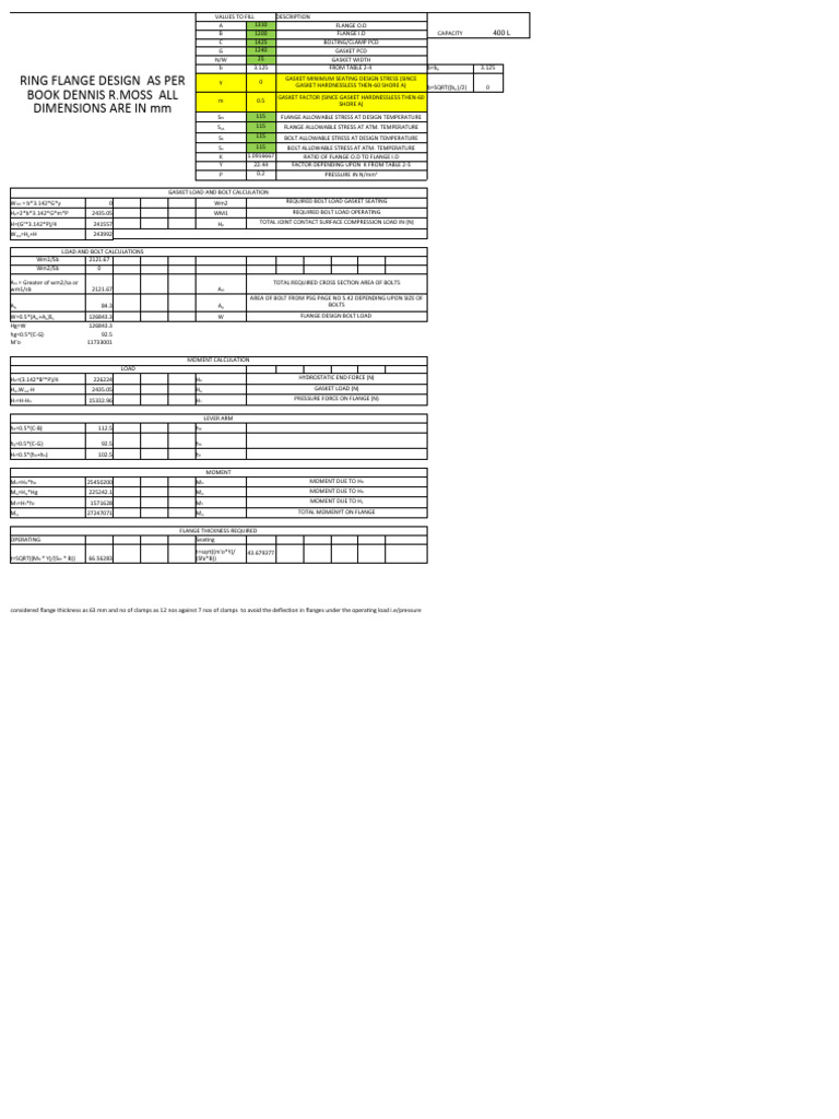 Flange Design - As Per Asme | PDF | Strength Of Materials | Materials