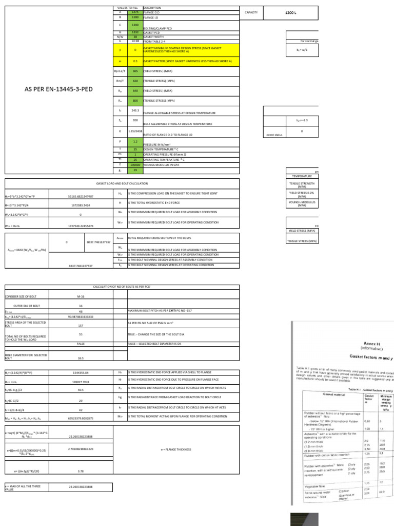 Flange Load Calculation per EN 13445 | PDF | Continuum Mechanics ...