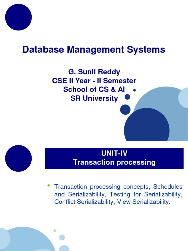 Unit 4 | PDF | Acid | Database Transaction