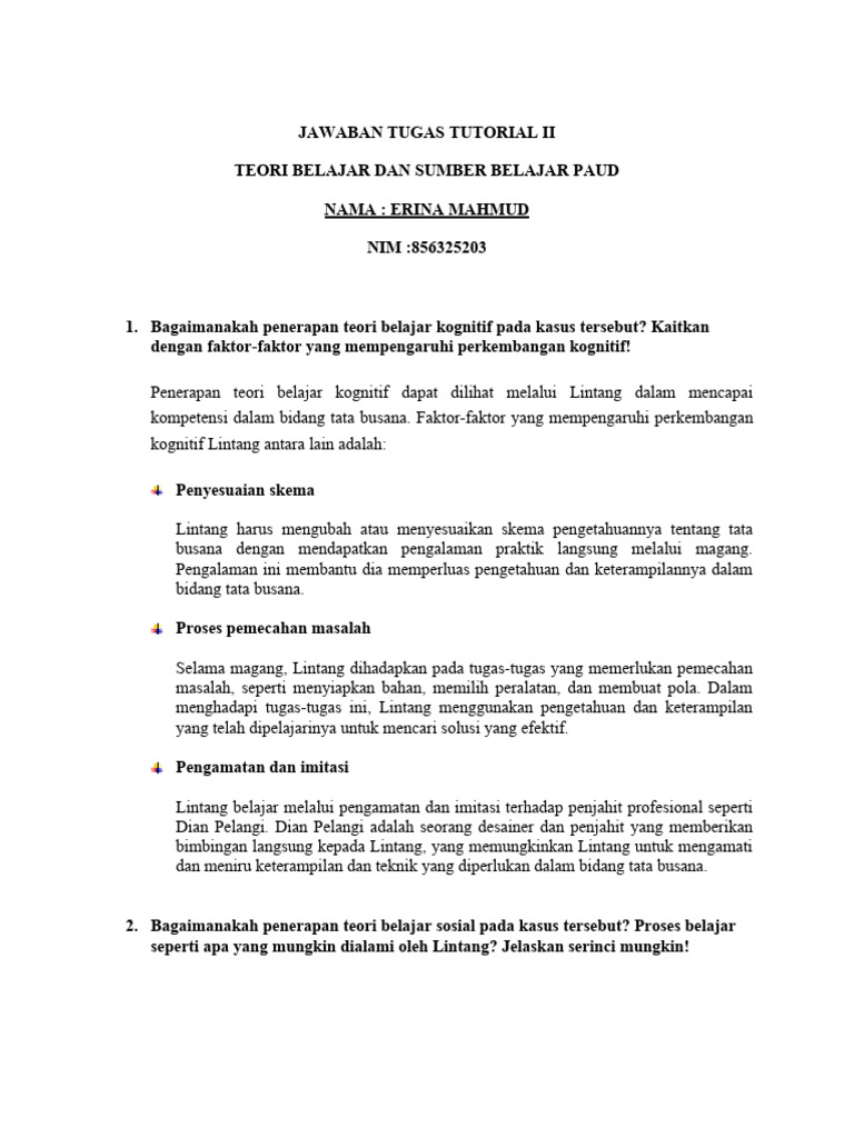 Jawaban Tugas Tutorial Ii | PDF | Seni