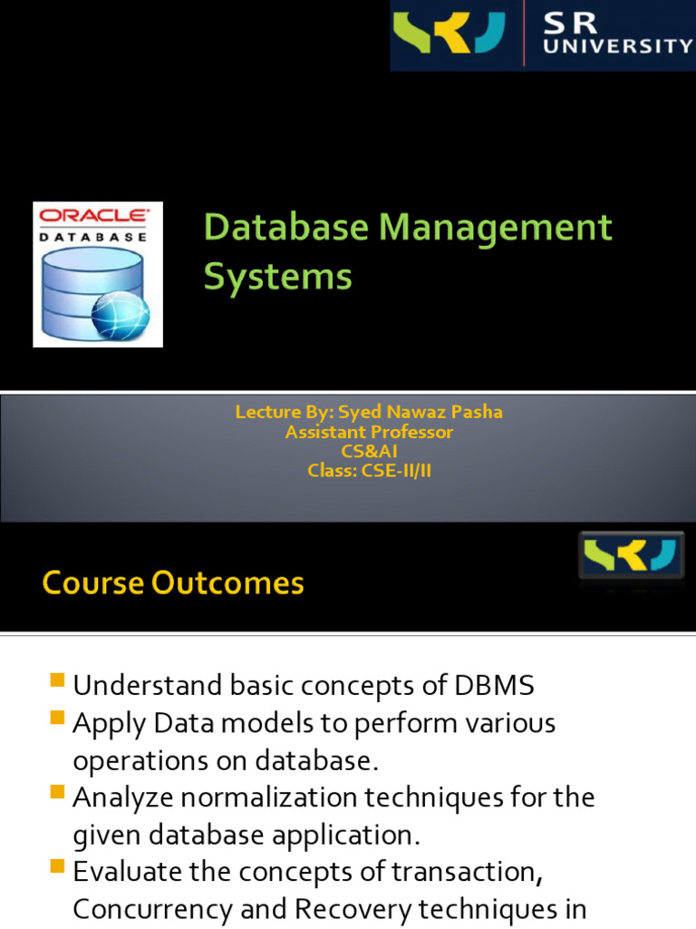 DBMS Introduction-Unit 1 | PDF | Databases | Sql