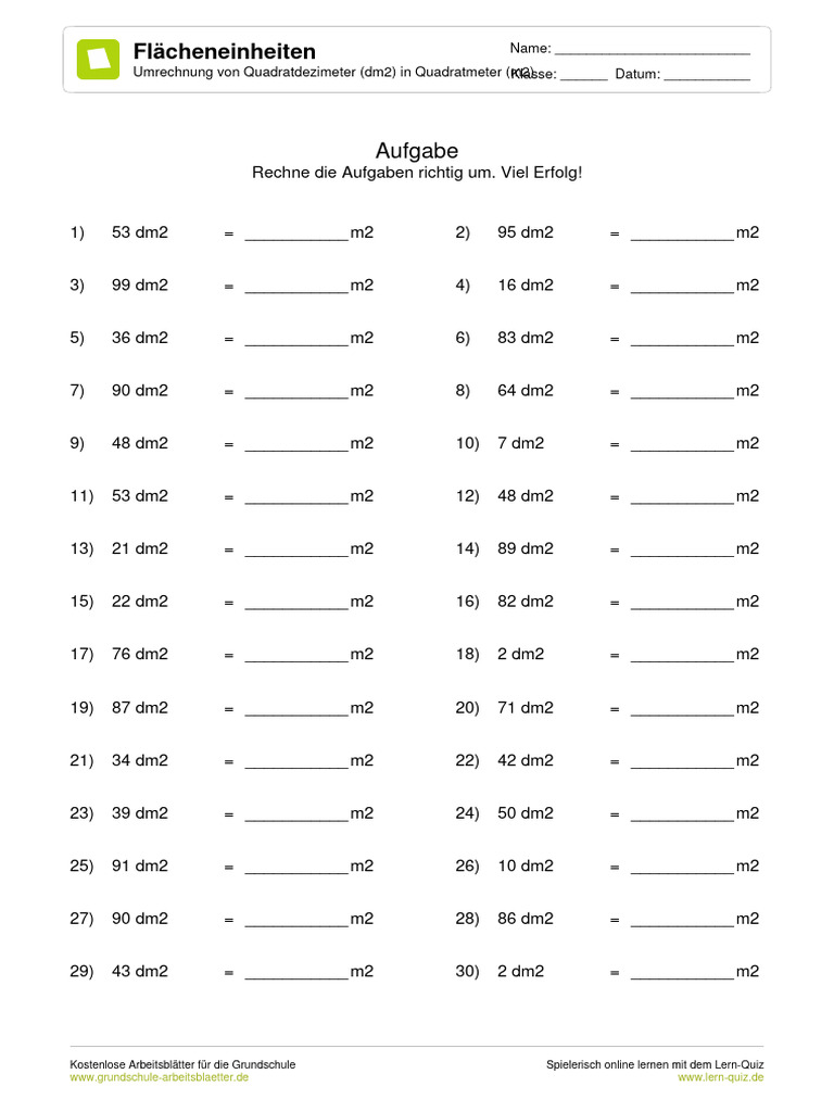 Quadratdezimeter in Quadratmeter Umrechnen | PDF