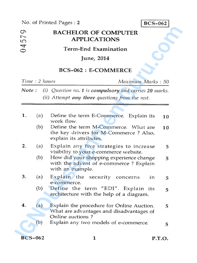 BCS 062 - June2010 June2023 | PDF | E Commerce | Online Shopping