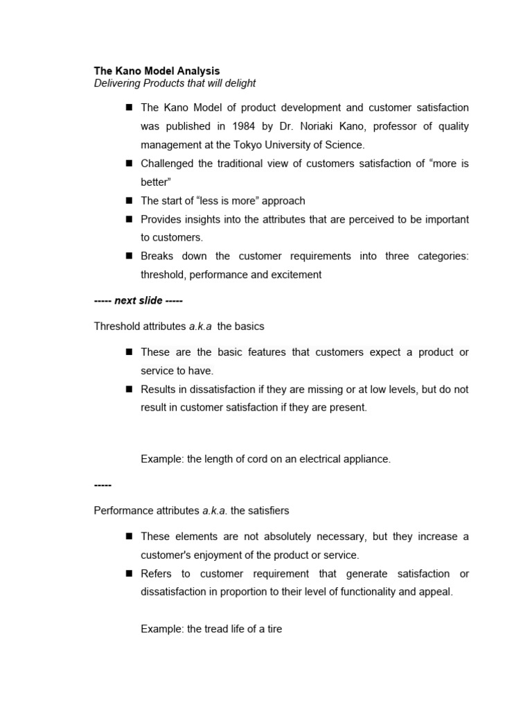 The Kano Model | PDF | Economies | Business Process