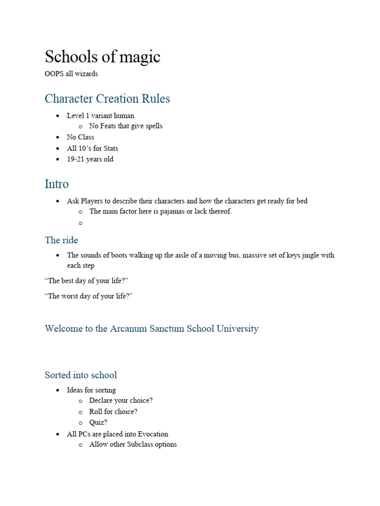 Arcanum Sanctum School Guide | PDF