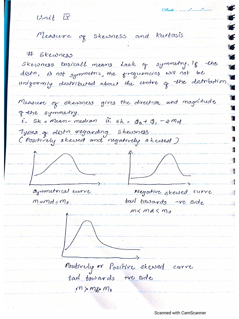 5....UNIT IV Sk and Kurtosis | PDF